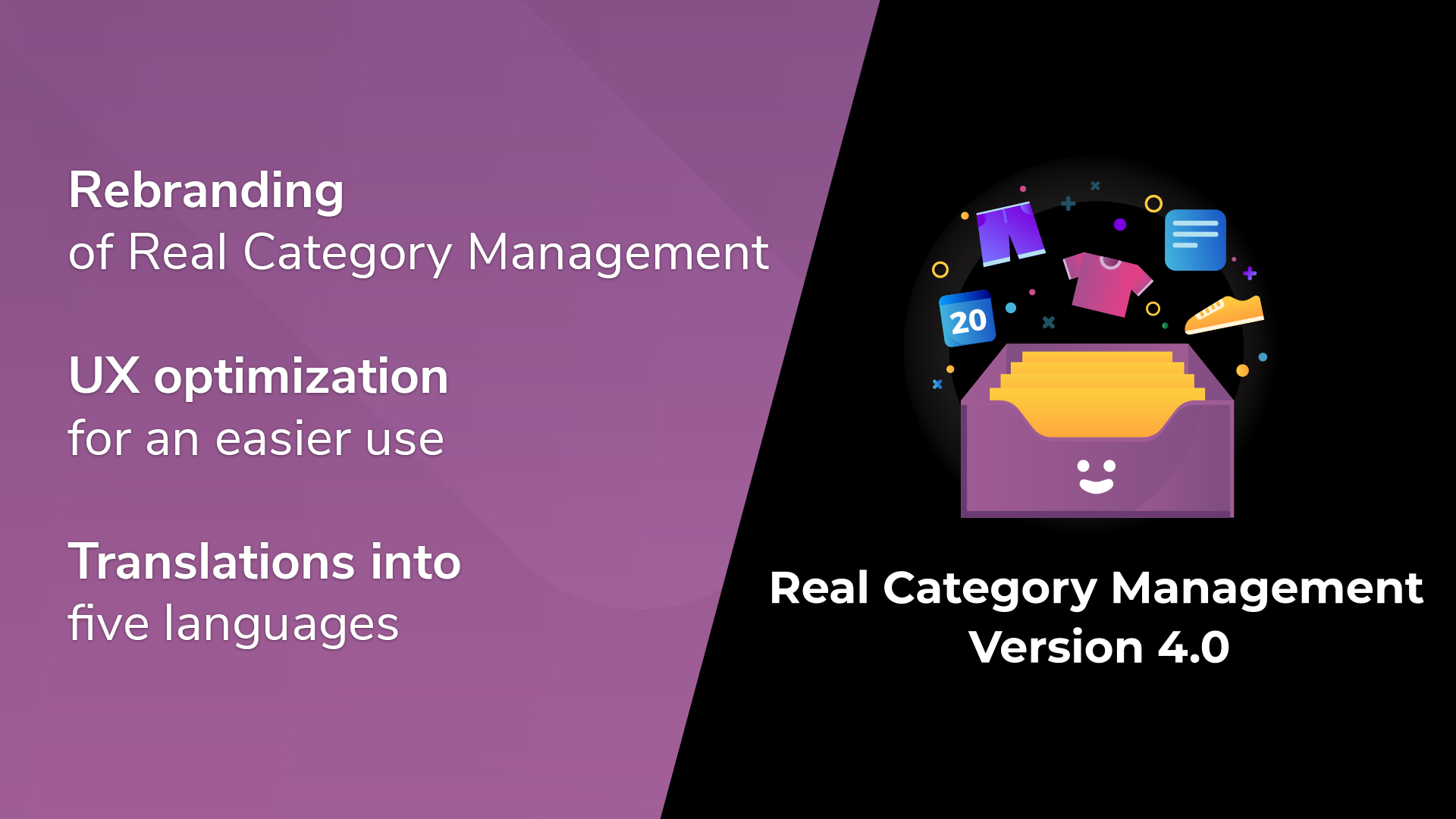 Real Category Management 4.0: UX optimization, rebranding and translations – devowl.io