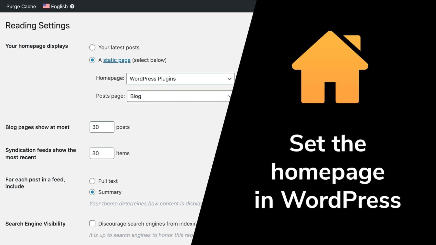 WordPress Set The Homepage Tutorial